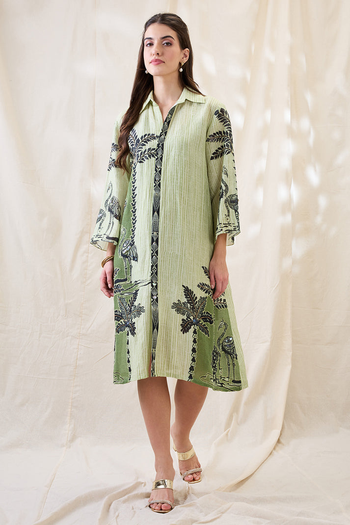 NOORANI EMBELLISHED BOXY DRESS – White Maison de Couture