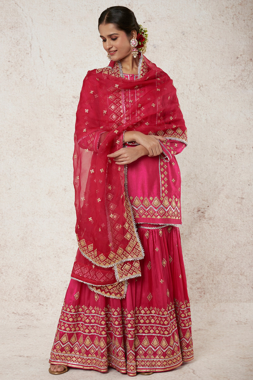 RED SHARARA SET – White Maison de Couture